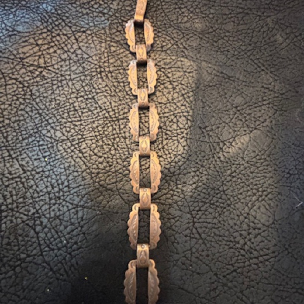 Native American Vintage Copper Bracelet - Gem